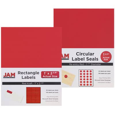 JAM Paper Circular Seal & Rectangular Mailing Address Label Combo Set ...