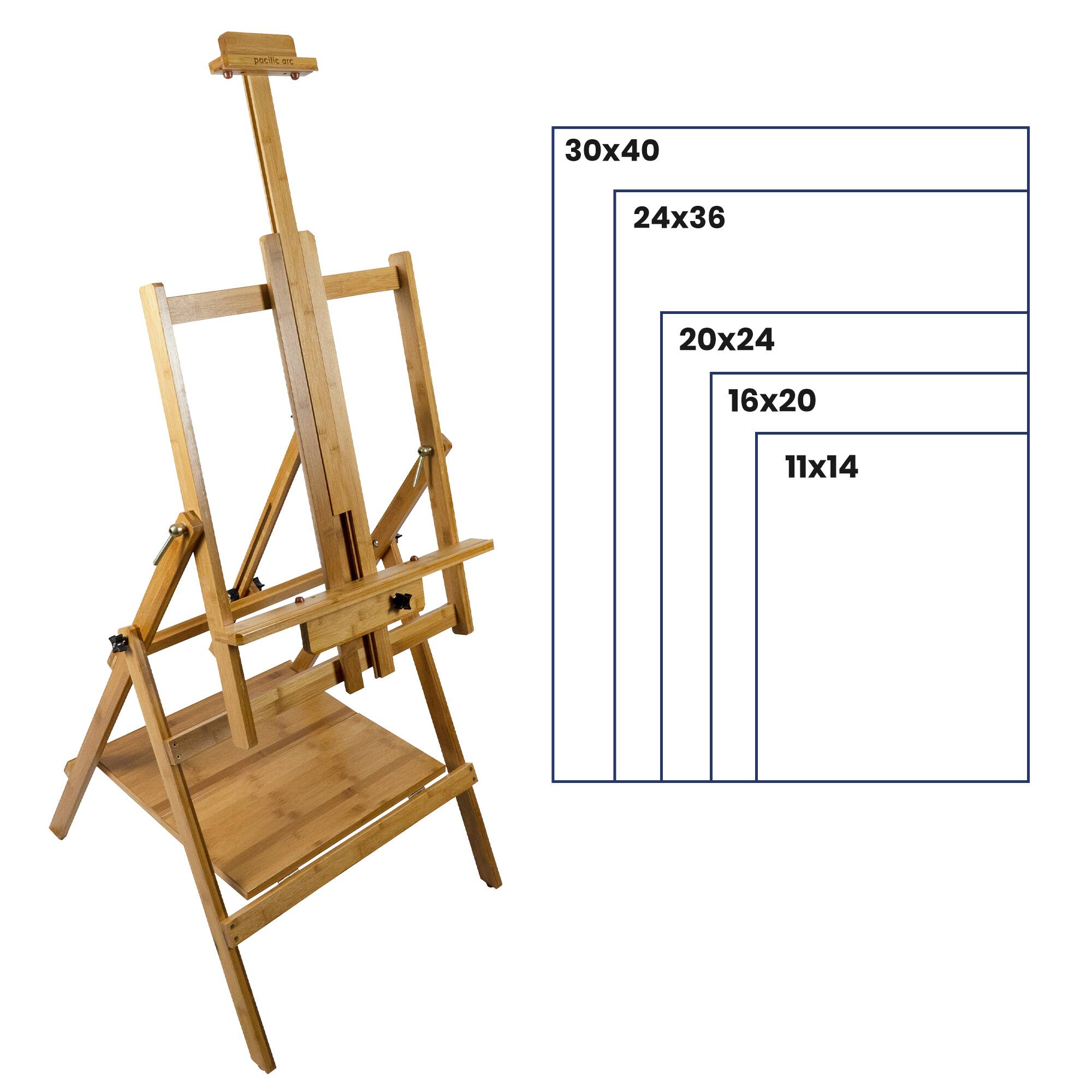 Pacific Arc Convertible Watercolor Bamboo Studio Easel with Storage ...