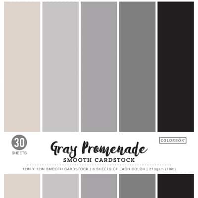 Colorbok® Gray Promenade Smooth Cardstock Paper Pad, 12" x 12" | Michaels