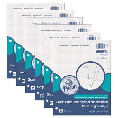Pacon® 8" x 10.5" Graphing Paper, 6 Packs of 80 Sheets | Michaels