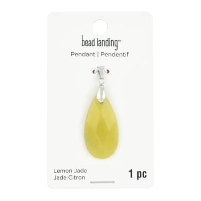 Lemon Jade Teardrop Pendant by Bead Landing™ | Michaels