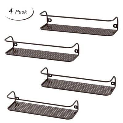 NEX™ Large Brown Wall-Mounted Spice Racks with Guard Rail, 4ct. | Michaels