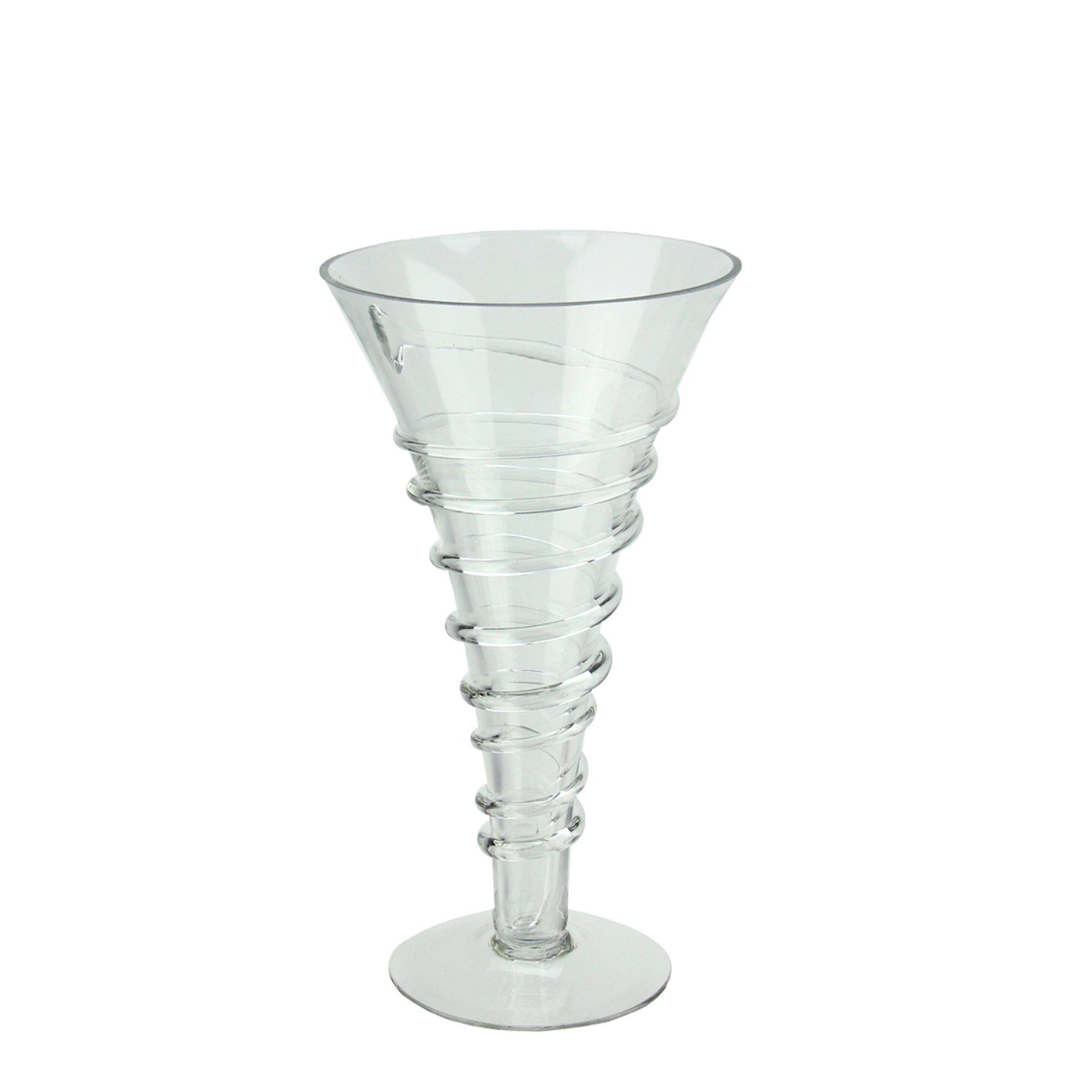 15.75" Clear Transparent Spiral Glass Trumpet Vase | Michaels