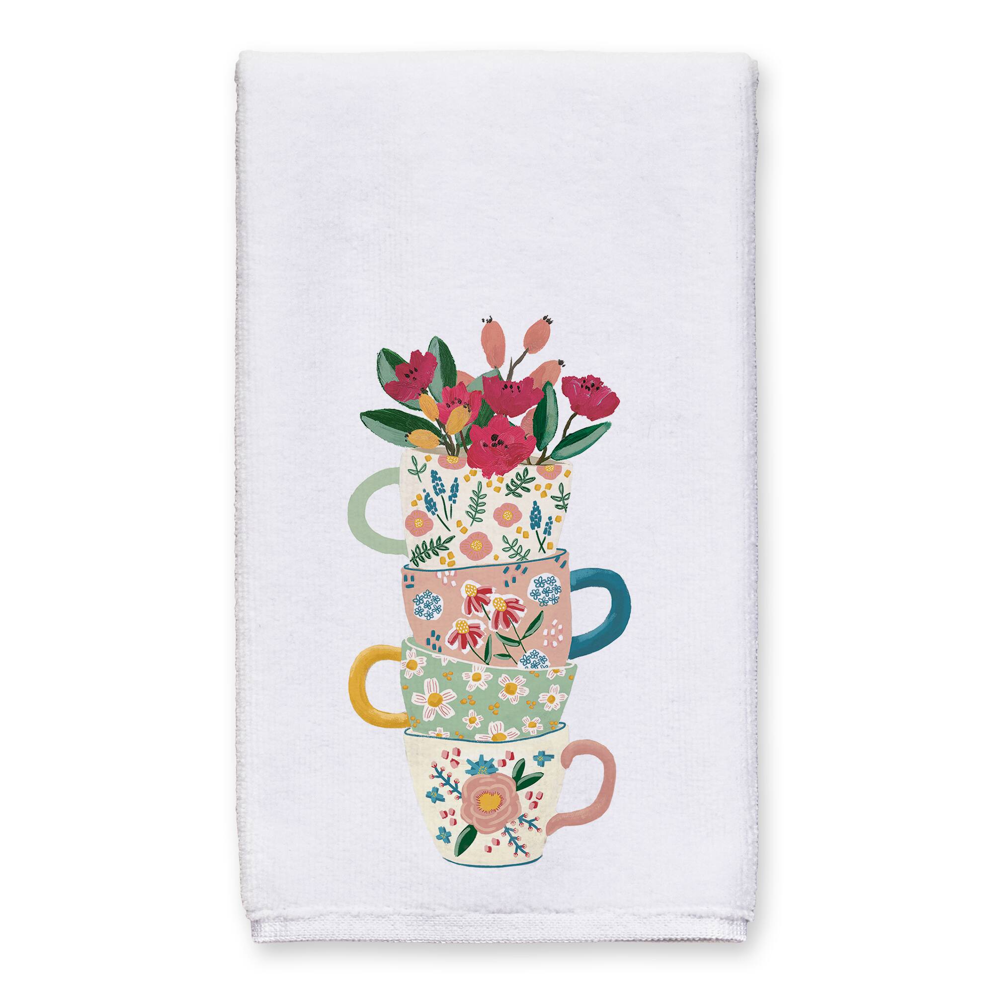 Floral Mug Stack Tea Towel Set | Michaels