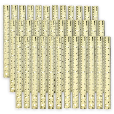 Westcott® 12" Hole Punched Wood Ruler English and Metric with Metal ...