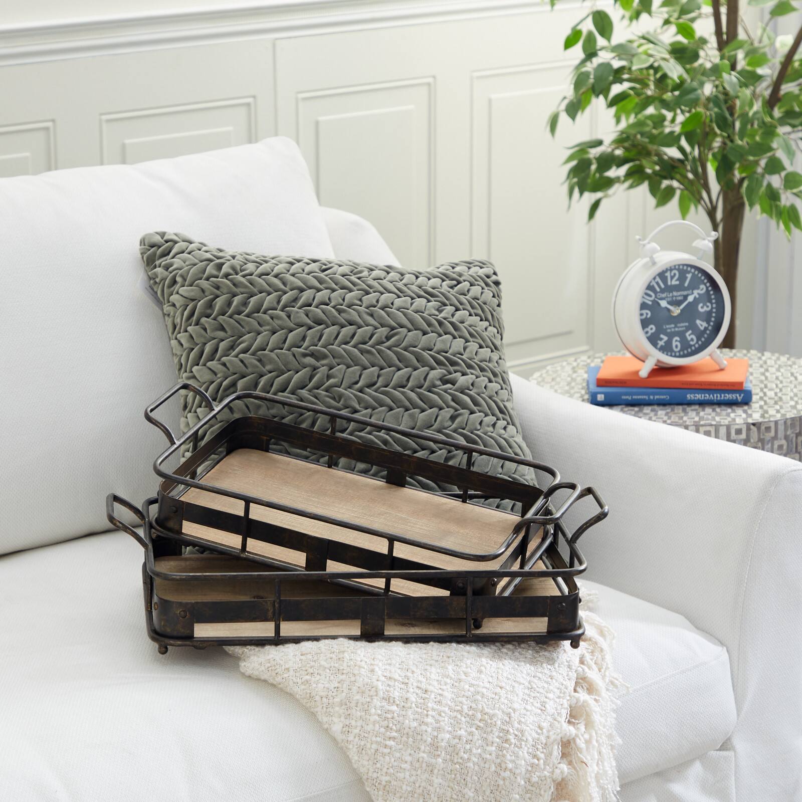 Brown Metal Industrial Tray Set | Michaels