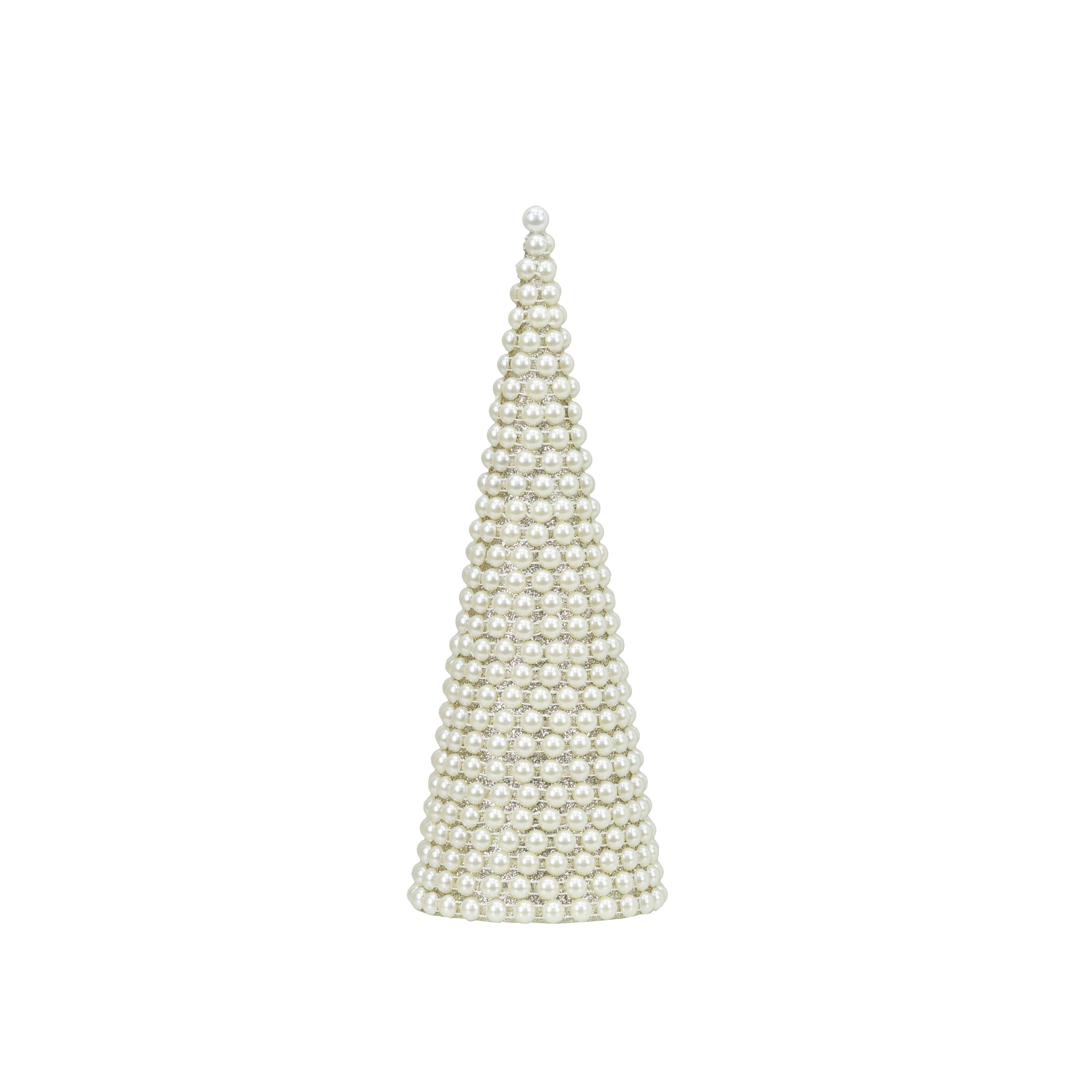 12" White Pearl Tabletop Cone Tree by Ashland® | Michaels