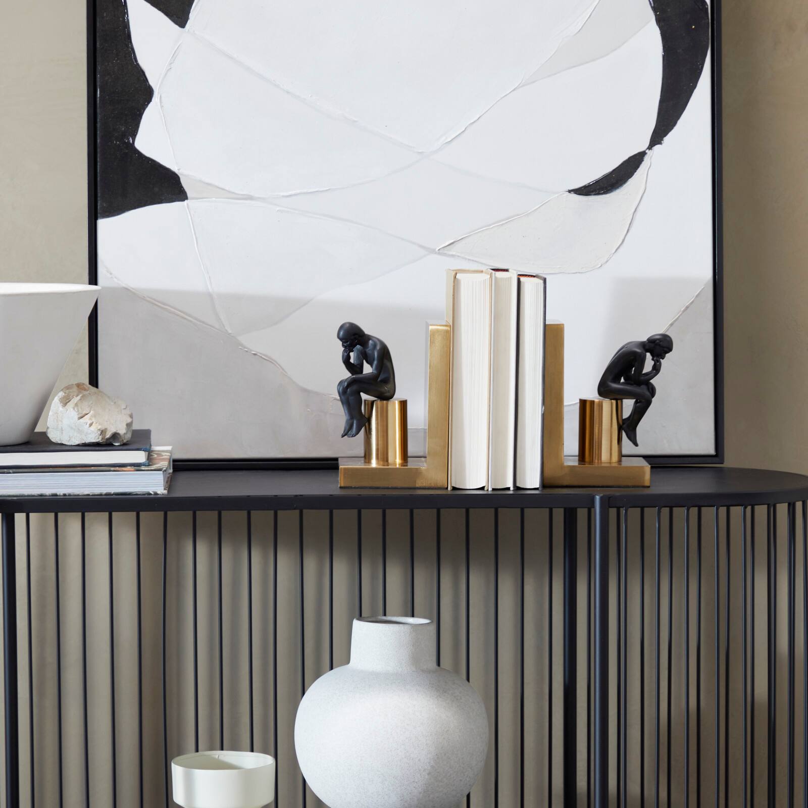 The Novogratz 7" Gold Metal The Thinker People Bookends Set | Michaels