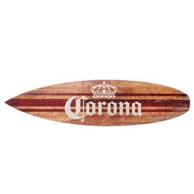 Licensed Corona Brown Wood Tones Surfboard Plaque Wall Sign - 60"x15 ...