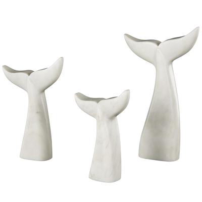 White Marble Whale Tail Sculpture Set | Michaels