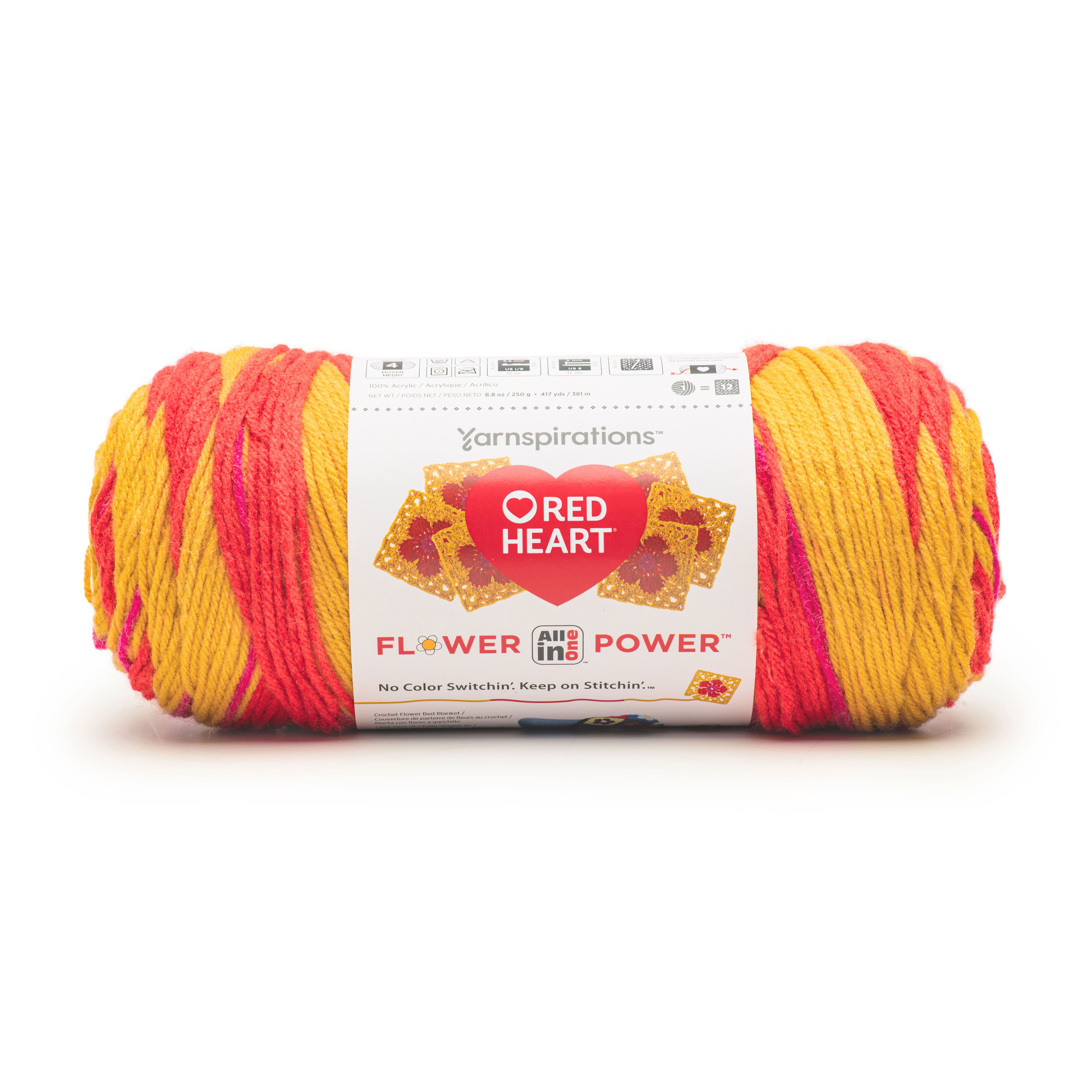 Laine Flower Power All in One de Red Heart, Couleur: Étoile de pavot ...