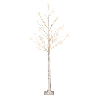 6ft. Pre-Lit White Artificial Twig Tree, Warm White LED Lights | Michaels