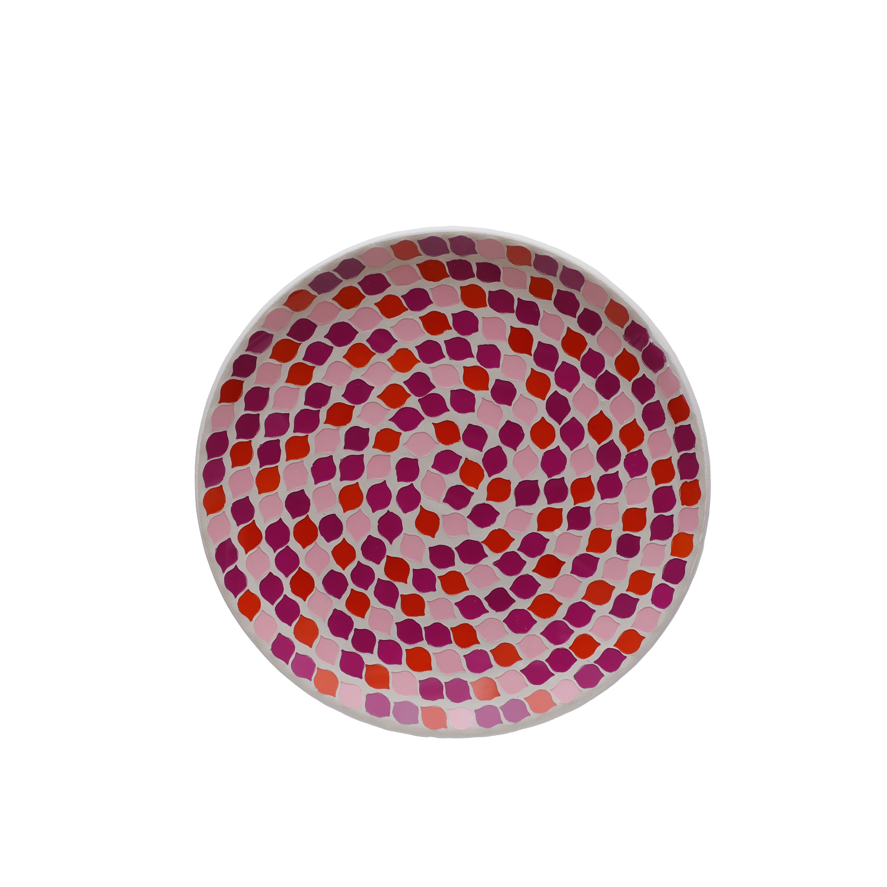 Plateau rond décoratif de table en mosaïque rose de 29,8 cm d’Ashland ...