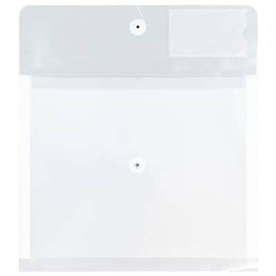 JAM Paper 12.75" x 10.5" Clear Plastic Button & String Tie Closure ...