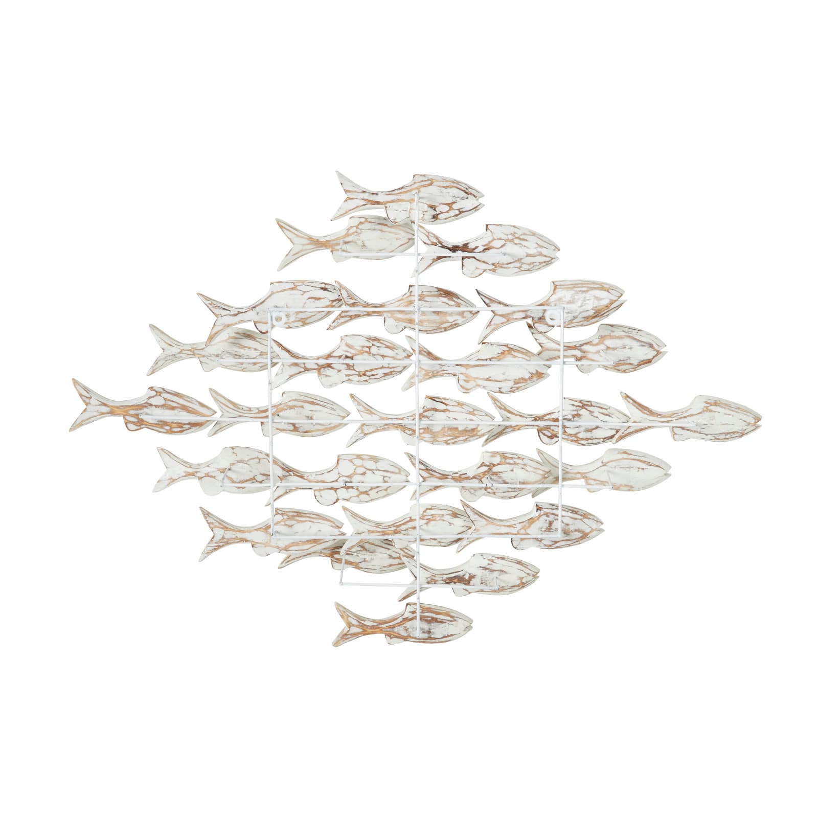 37" White Wood Fish Coastal Wall Decor | Michaels