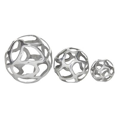 Silver Contemporary Orb Sculpture Set | Michaels