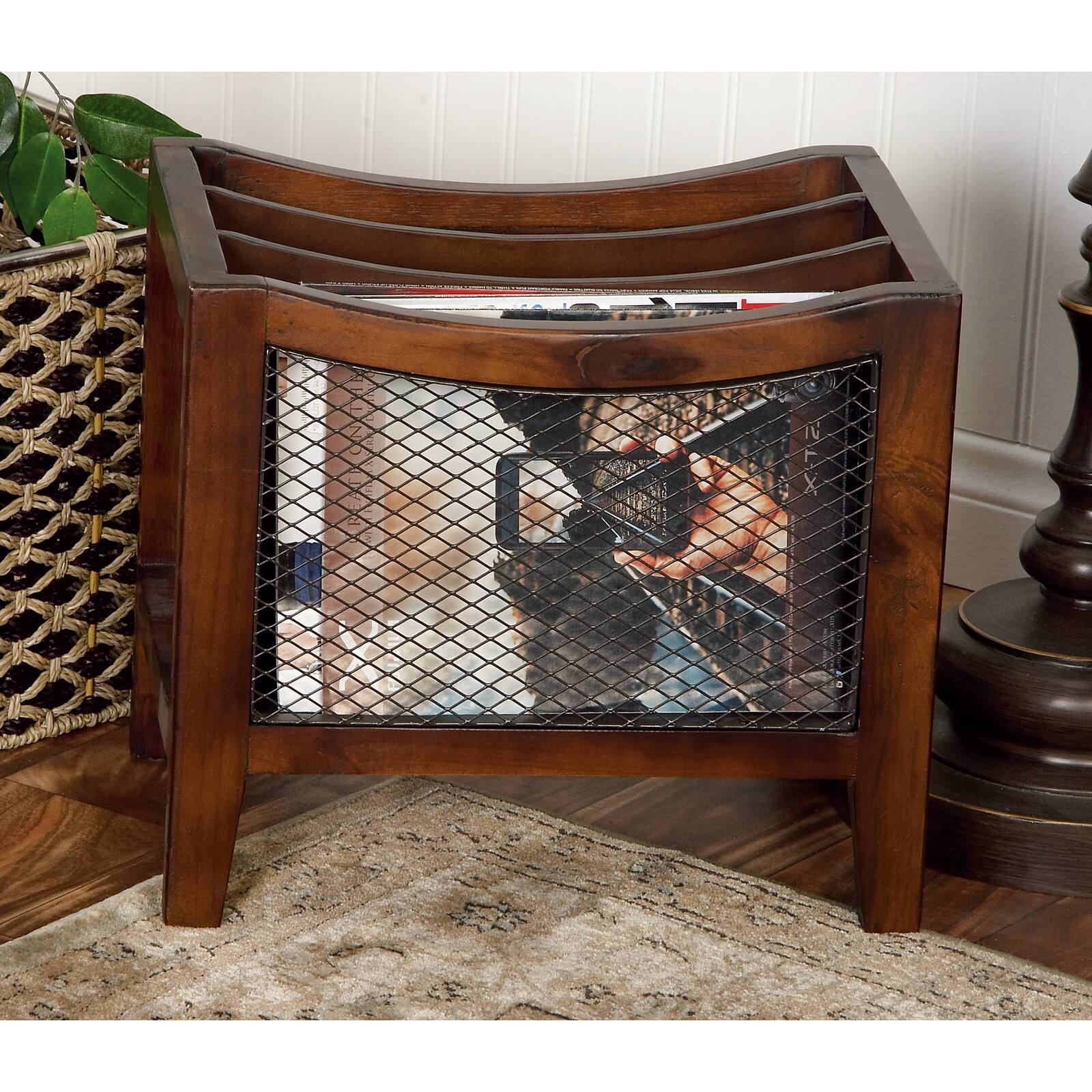 Brown Wood Traditional Magazine Rack Holder | Michaels