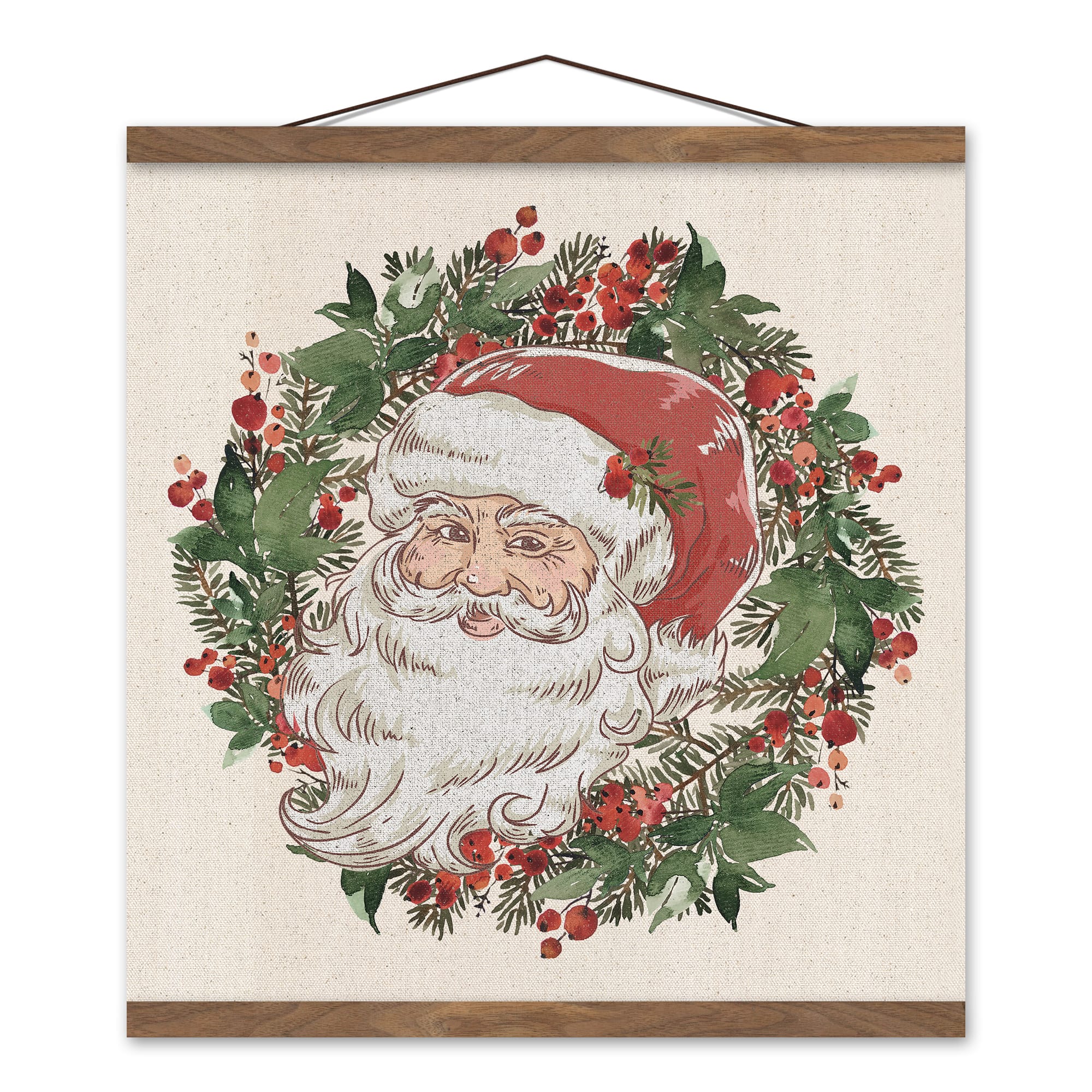 Vintage Santa Teak Hanging Canvas | Michaels