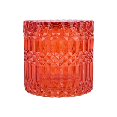 4" Glass Container with Lid by Ashland®, Color: Orange | Michaels