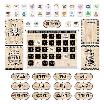 Creative Teaching Press® Black, White & Wood Calendar Set Bulletin ...