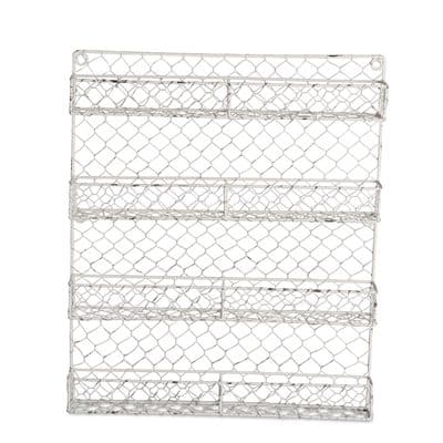 DII® 21" Antique White 4 Row Chicken Wire Spice Rack | Michaels