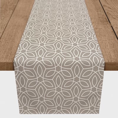 Taupe Leafy Pattern Twill Table Runner | Michaels