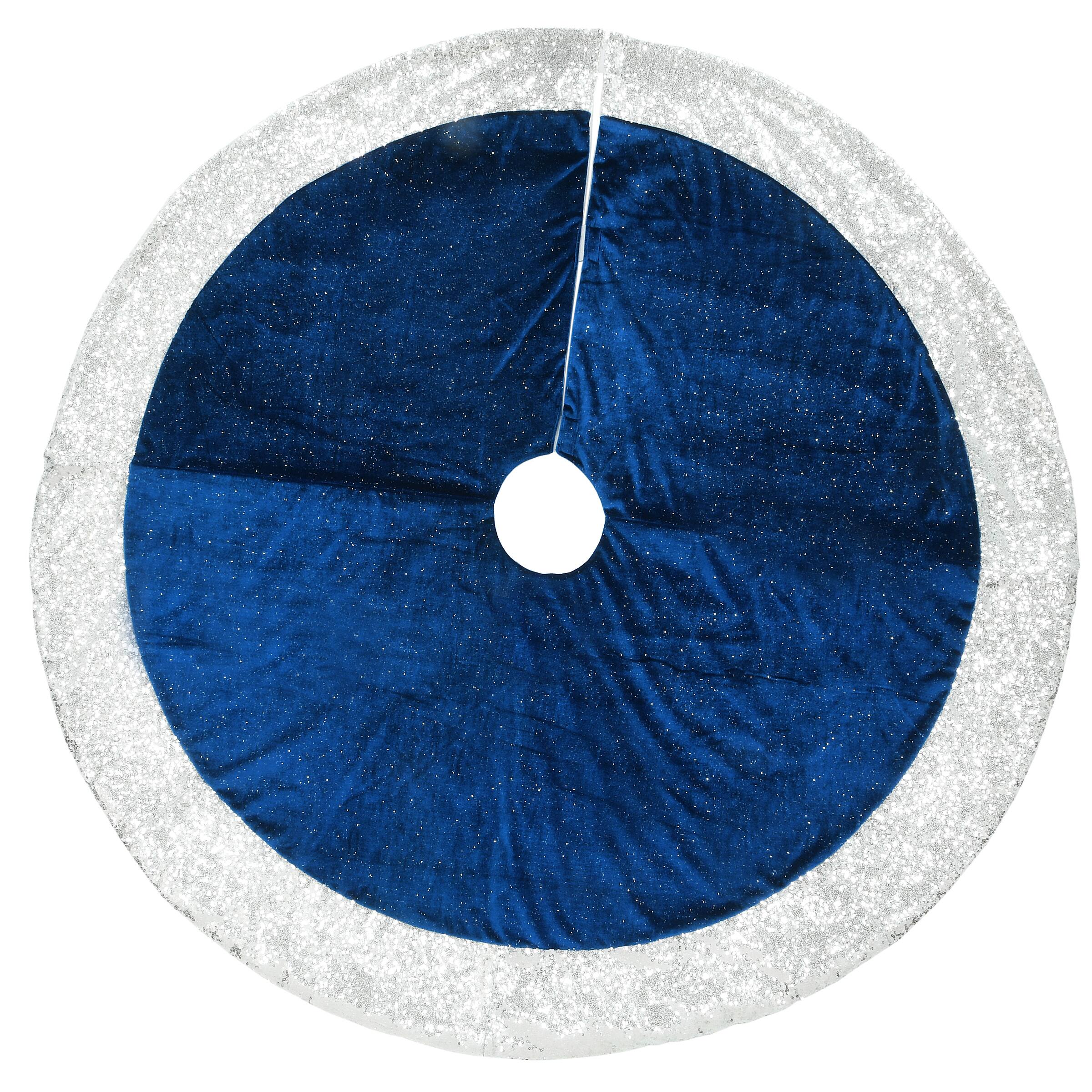 52" Arctic Lights Collection Navy & Silver Tree Skirt | Michaels