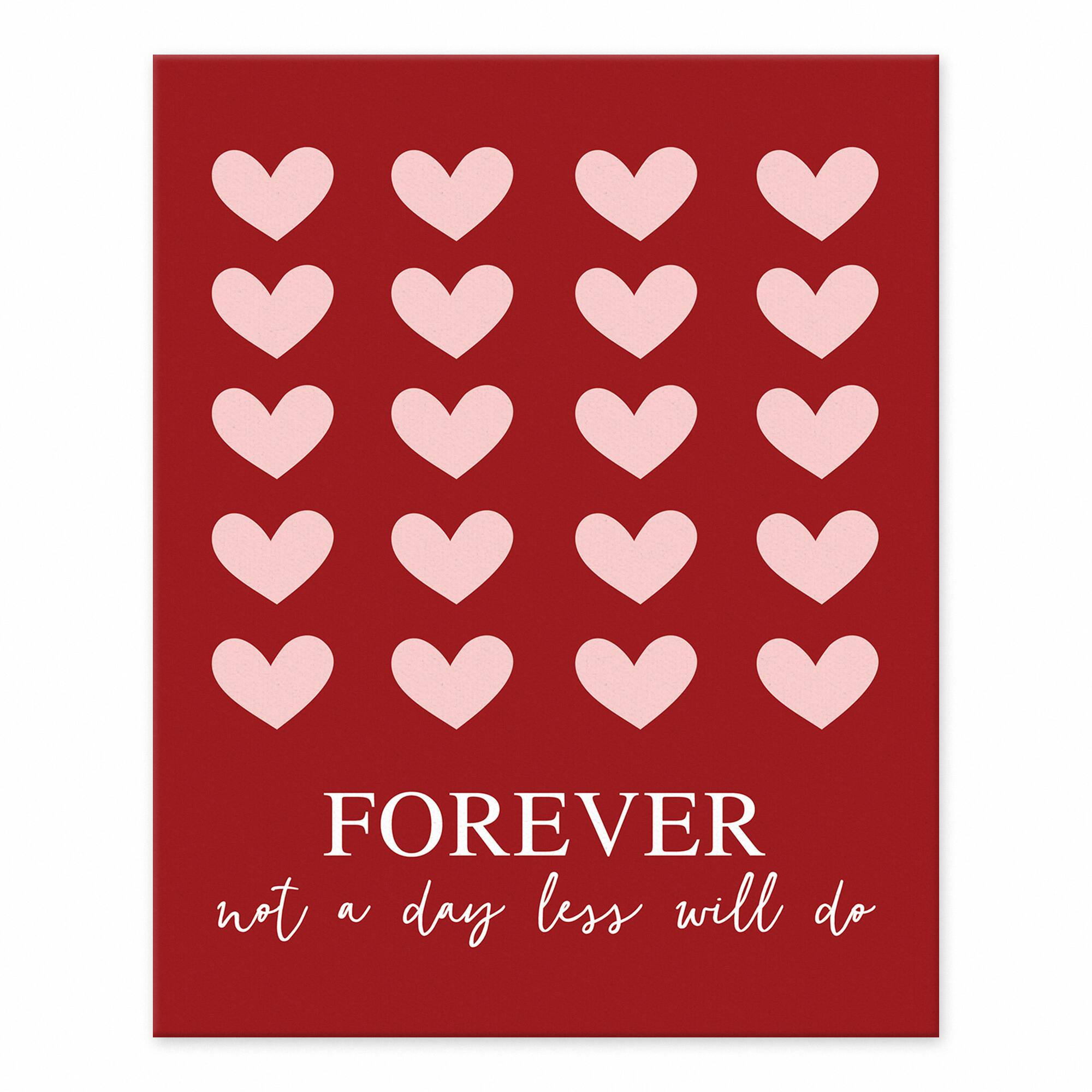 Forever, Not a Day Less with Hearts Tabletop Canvas Art | Michaels