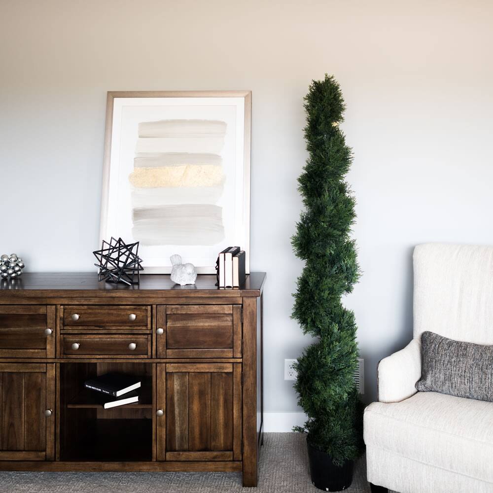6ft. Potted Green Cedar Spiral Tree | Trees & Floor Plants | Michaels