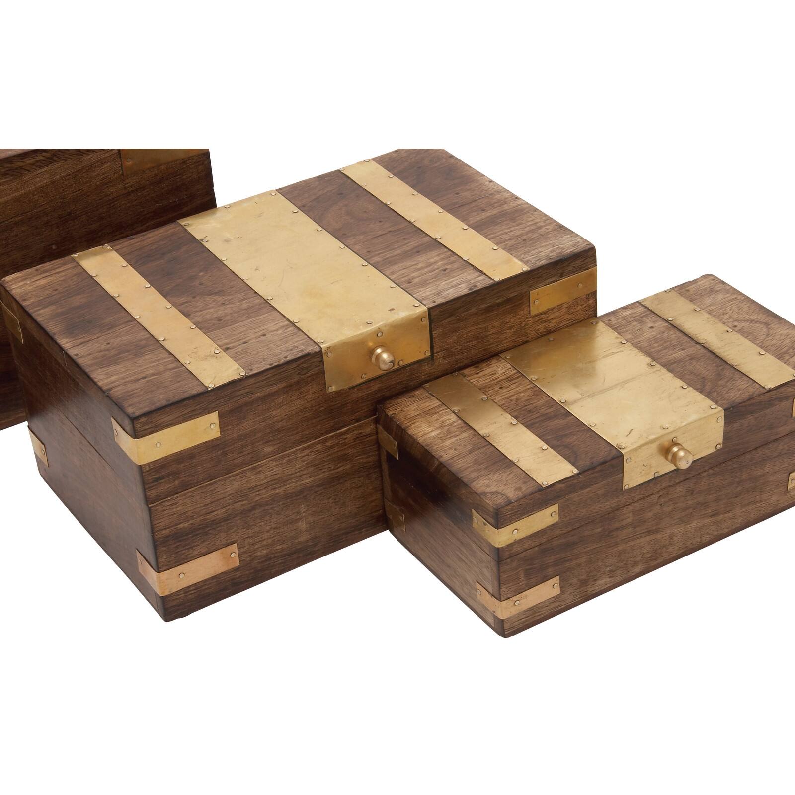 Brown Mango Wood Traditional Box Set | Decorative Boxes | Michaels