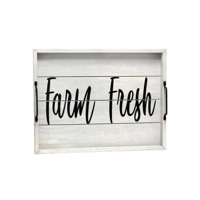 Elegant Designs™ 15.5" Farm Fresh Serving Tray with Handles | Michaels