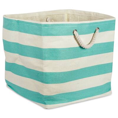 DII® 16" Striped Woven Paper Storage Cube, Color: Aqua | Michaels