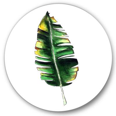 Designart - Single Banana Leaf - Bohemian & Eclectic Metal Circle Wall ...