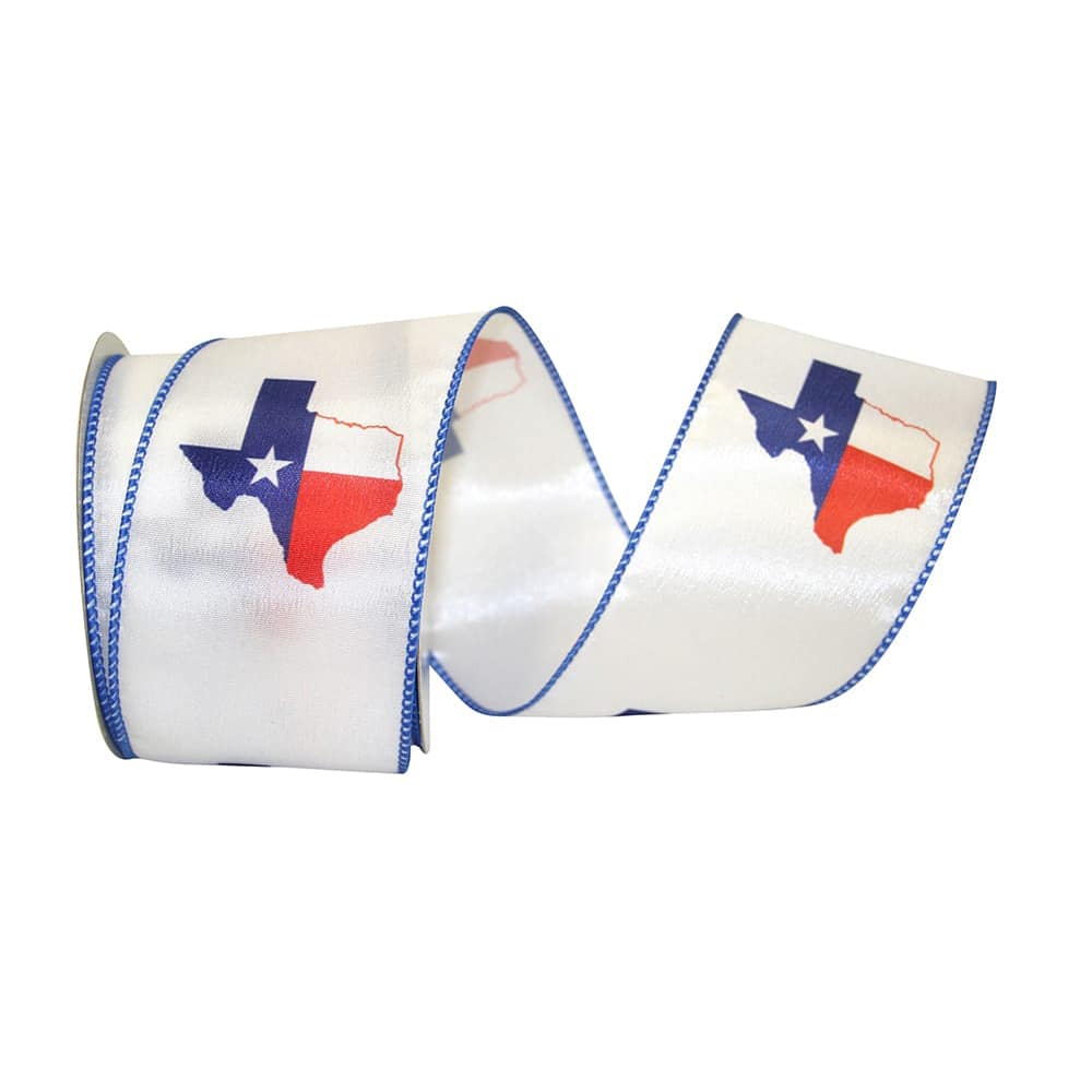 JAM Paper 2.5" x 10yd. White Texas Pride Wired Ribbon | Michaels