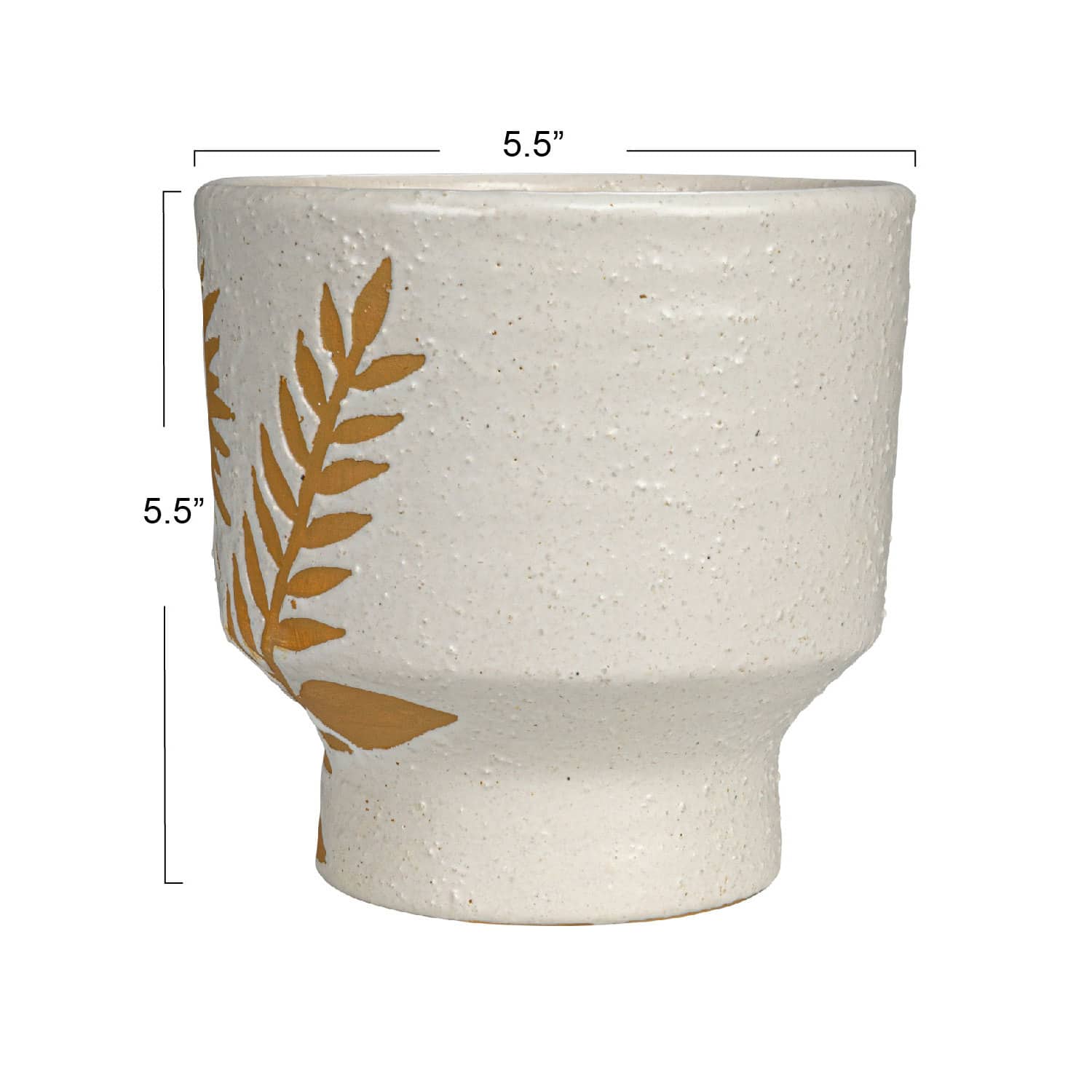 Hello Honey® 5.5" White & Mustard Reactive Glaze Flower Stoneware ...