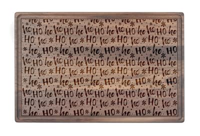 17" x 11" Ho Ho Ho Pattern Walnut Cutting Board | Michaels