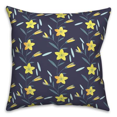 Linear Floral Print Throw Pillow | Michaels