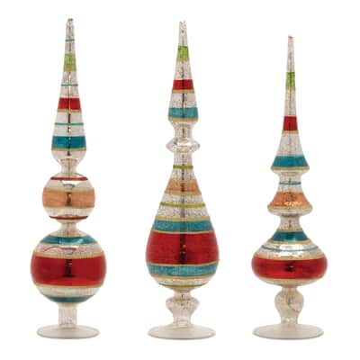 Multicolor Striped Glass Finial Set | Michaels