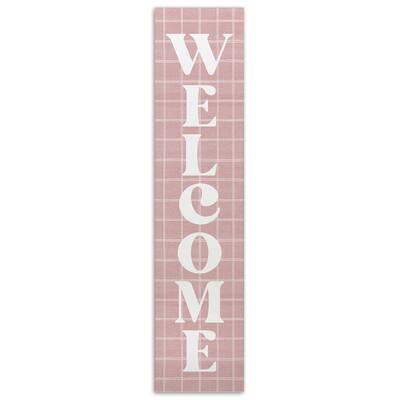 47" Pink Check Welcome Porch Leaner | Michaels