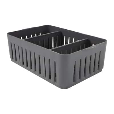 Simplify Gray Stackable Organizer Bin with Adjustable Dividers | Michaels