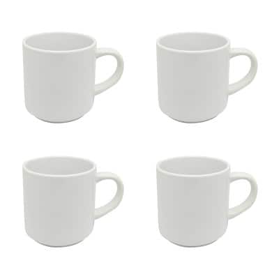 Buy in Bulk - 8 Packs: 4 ct. (32 total) 10oz. White Stackable Ceramic ...
