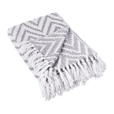 DII® Gray Large Chevron Throw | Michaels