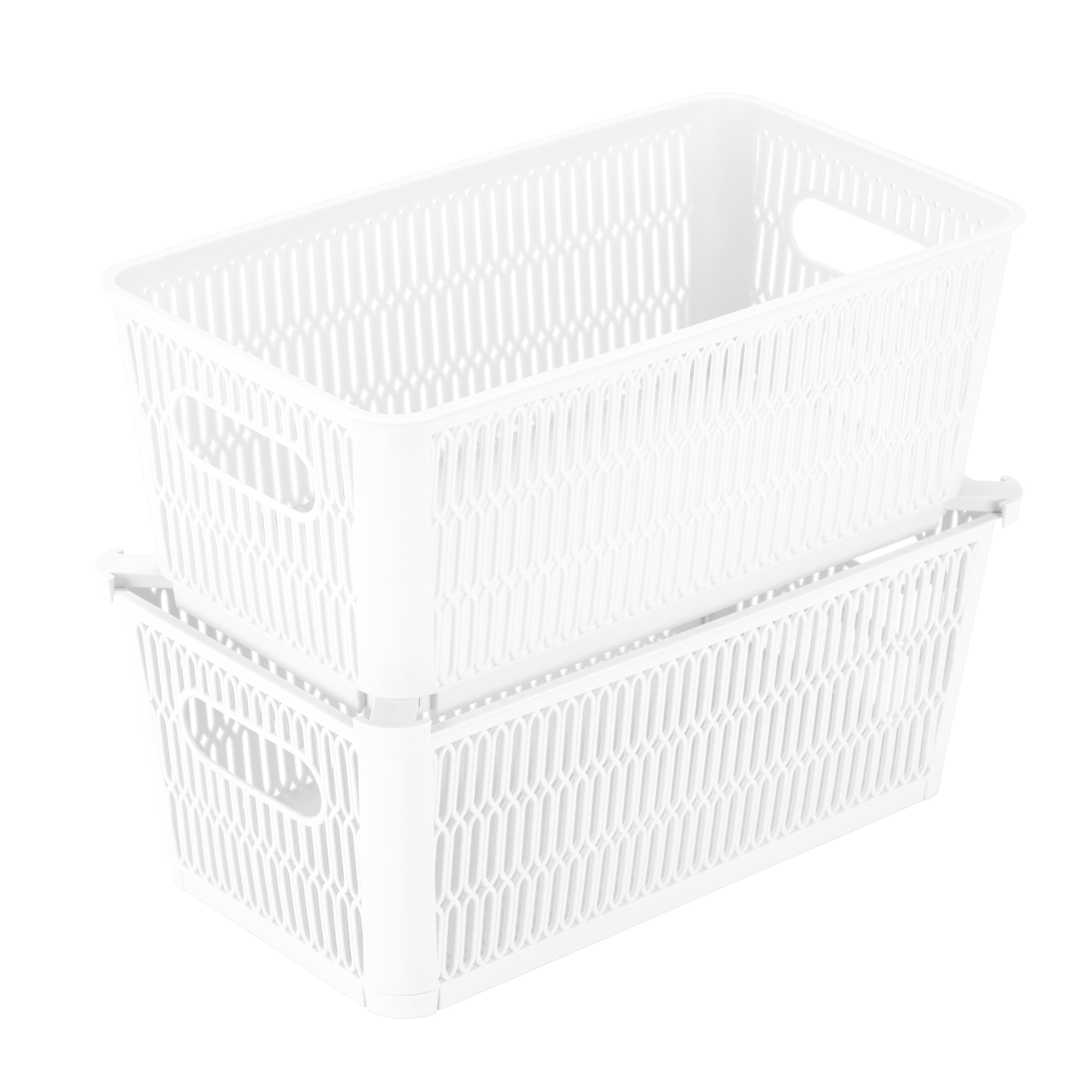 Simplify Slide 2 Stack It Small Storage Tote Baskets, 2ct. | Michaels