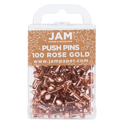 JAM Paper Colorful Standard Push Pins, 100ct., Color: Rose Gold | Michaels