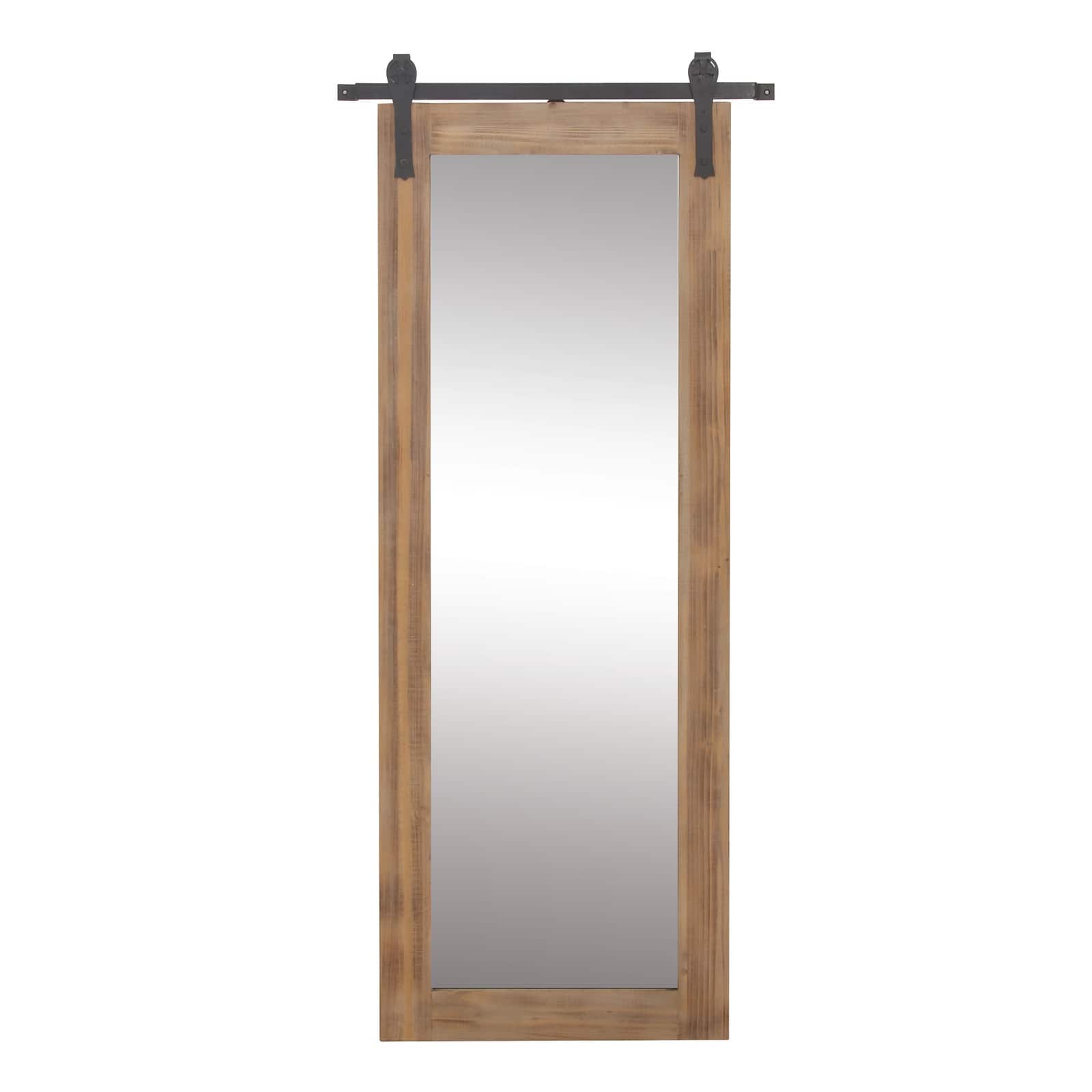 Brown Industrial Wood Wall Mirror | Michaels