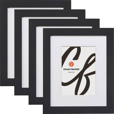 Craig Frames 4 Pack Essentials Modern Black Picture Frame with Mat ...