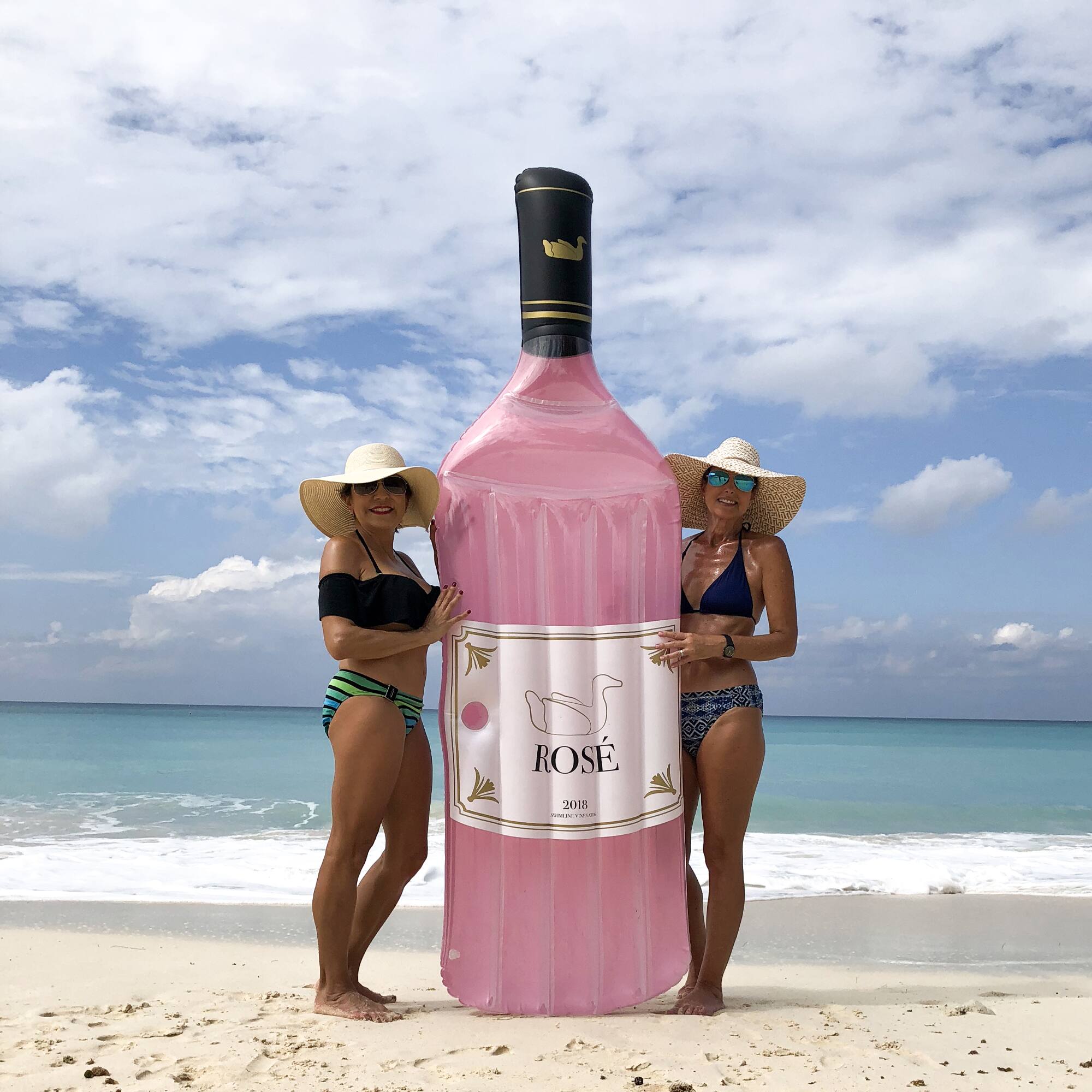 Swimline 94" Inflatable Rosé Bottle Pool Lounge Float | Michaels