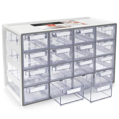 Arteza® Gray 16 Drawer Stackable Storage Cabinet | Michaels