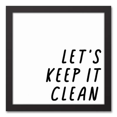 Let's Keep It Clean 13.73" x 13.73" Black Framed Canvas | Michaels