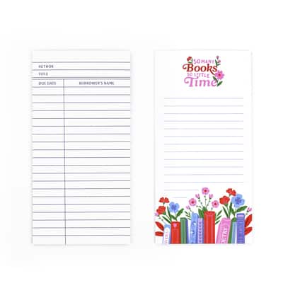 Bloc-notes magnétique assorti 4" x 8" à motifs livresques, 1 pièce, par ...